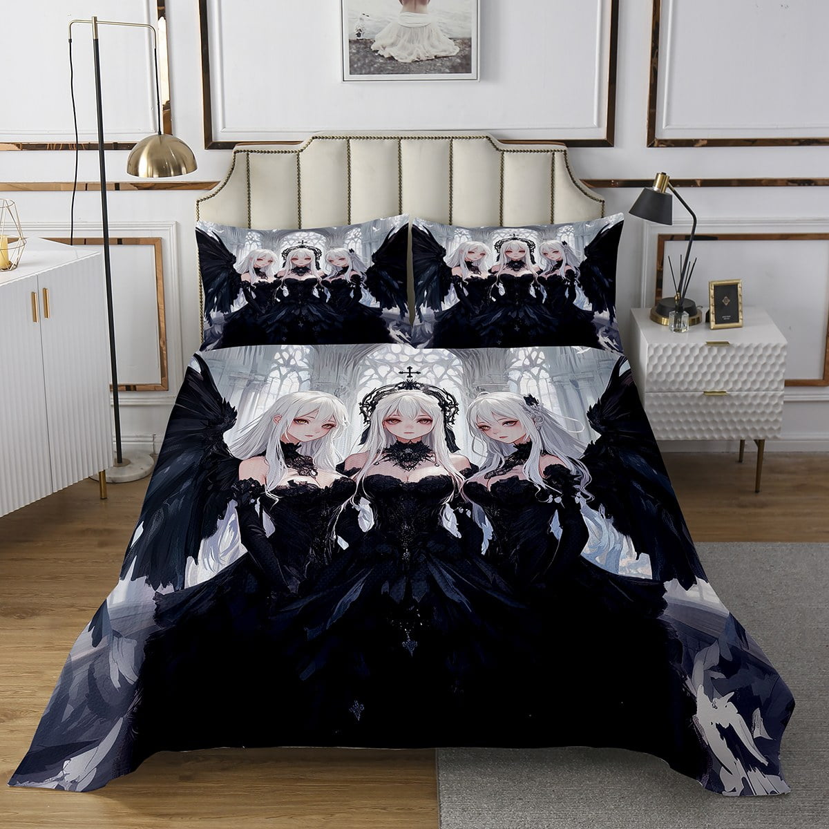 Erosebridal Japanese Anime Bedspread Sets Queen Size, 3D Print Bed ...