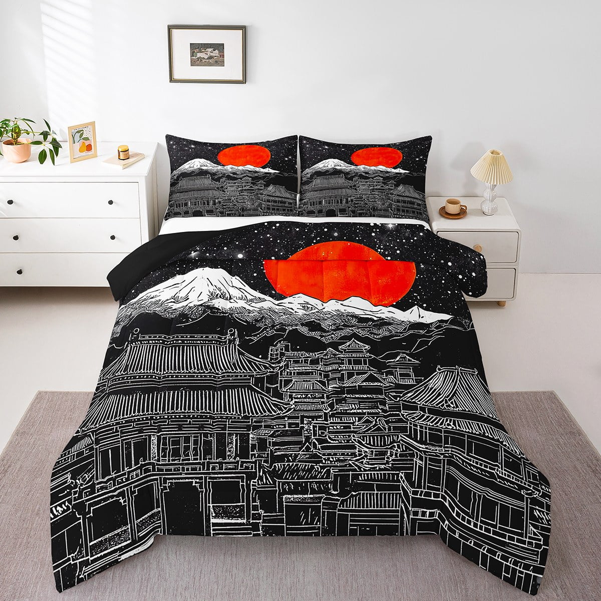 Erosebridal Japanese House Comforter Set Full Size Japanese Vintage ...