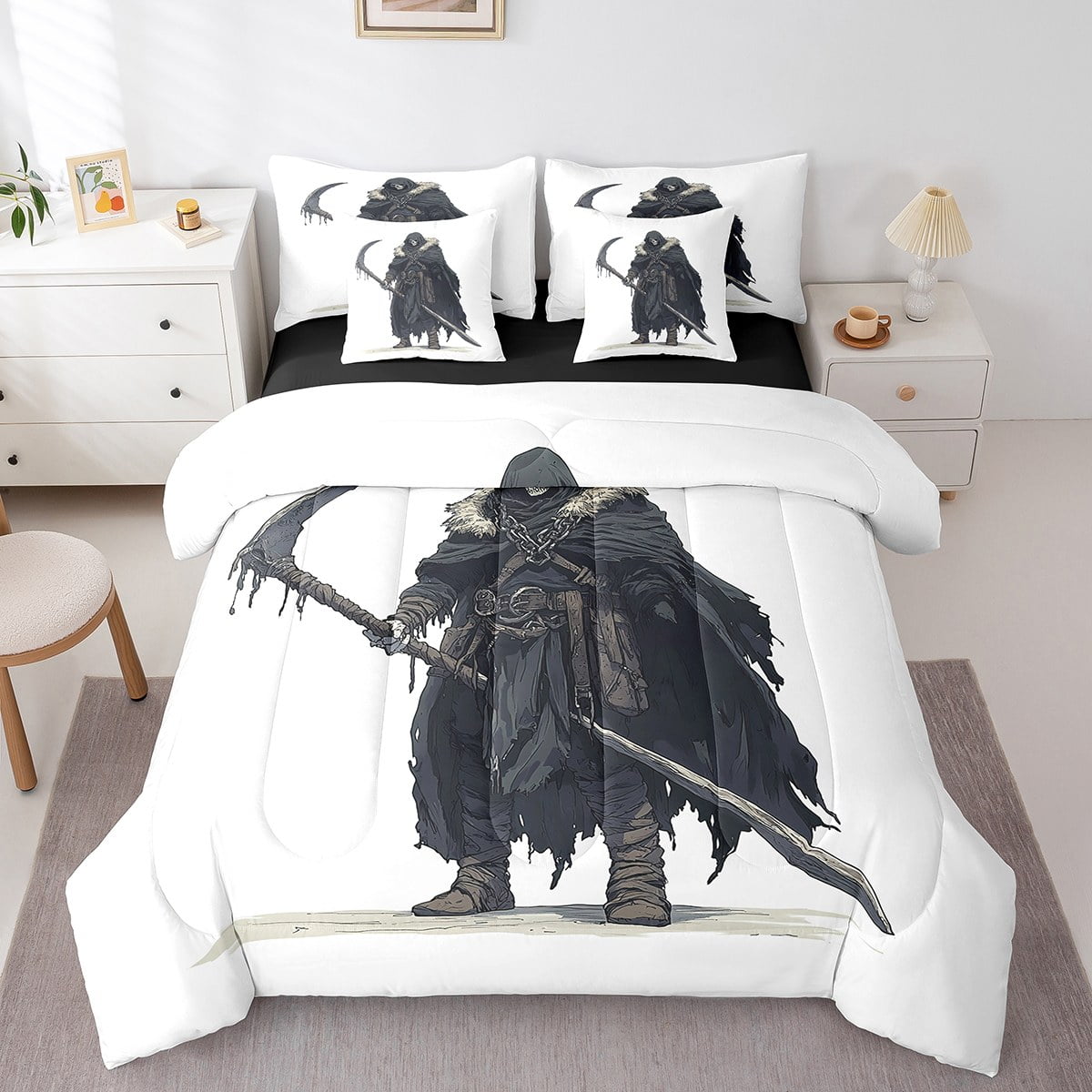 Erosebridal Japanese Samurai Bedding Full Size, Aesthetic Asian ...