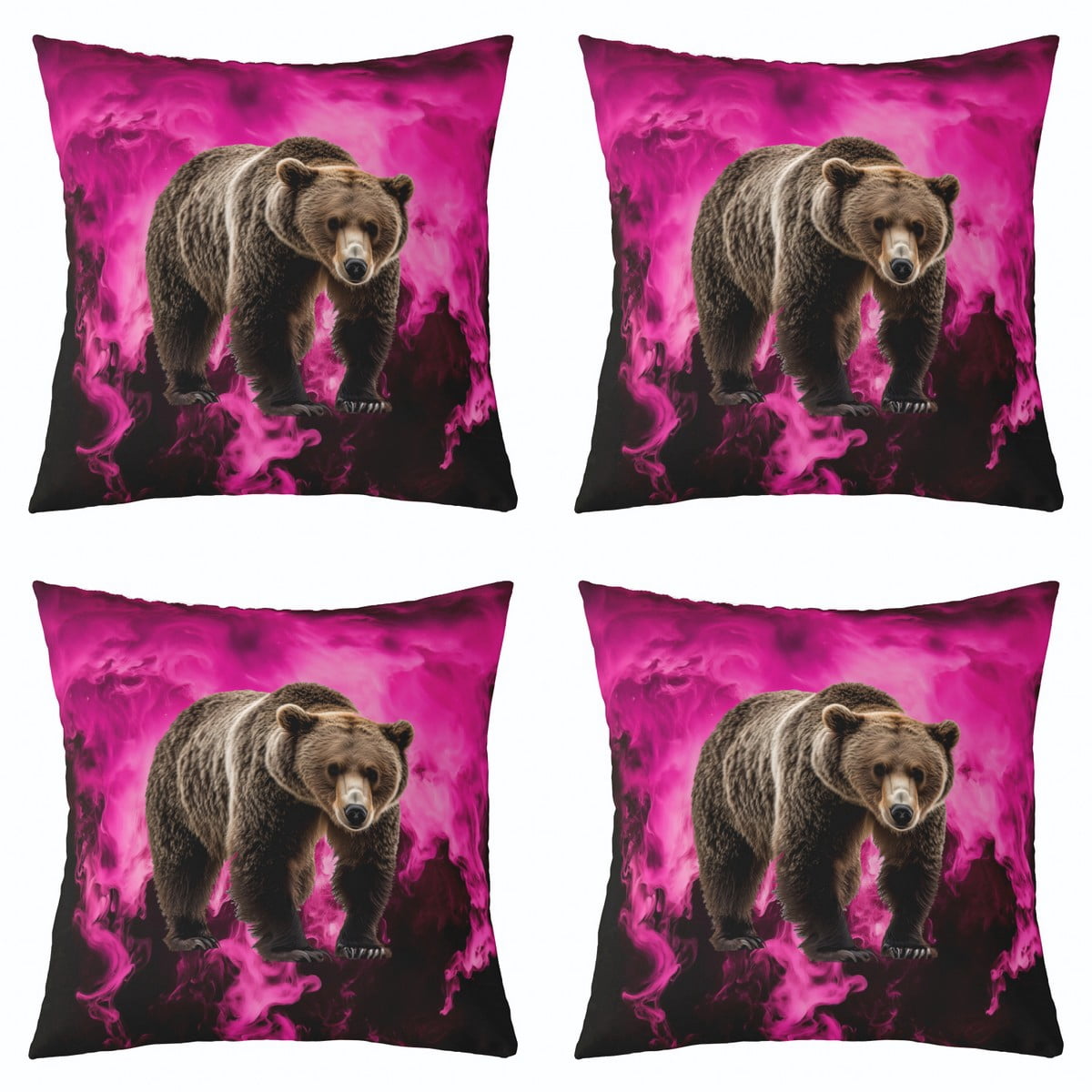 Erosebridal Jungle Bear Cushion Covers for Sofa Set of 4, Woodland ...