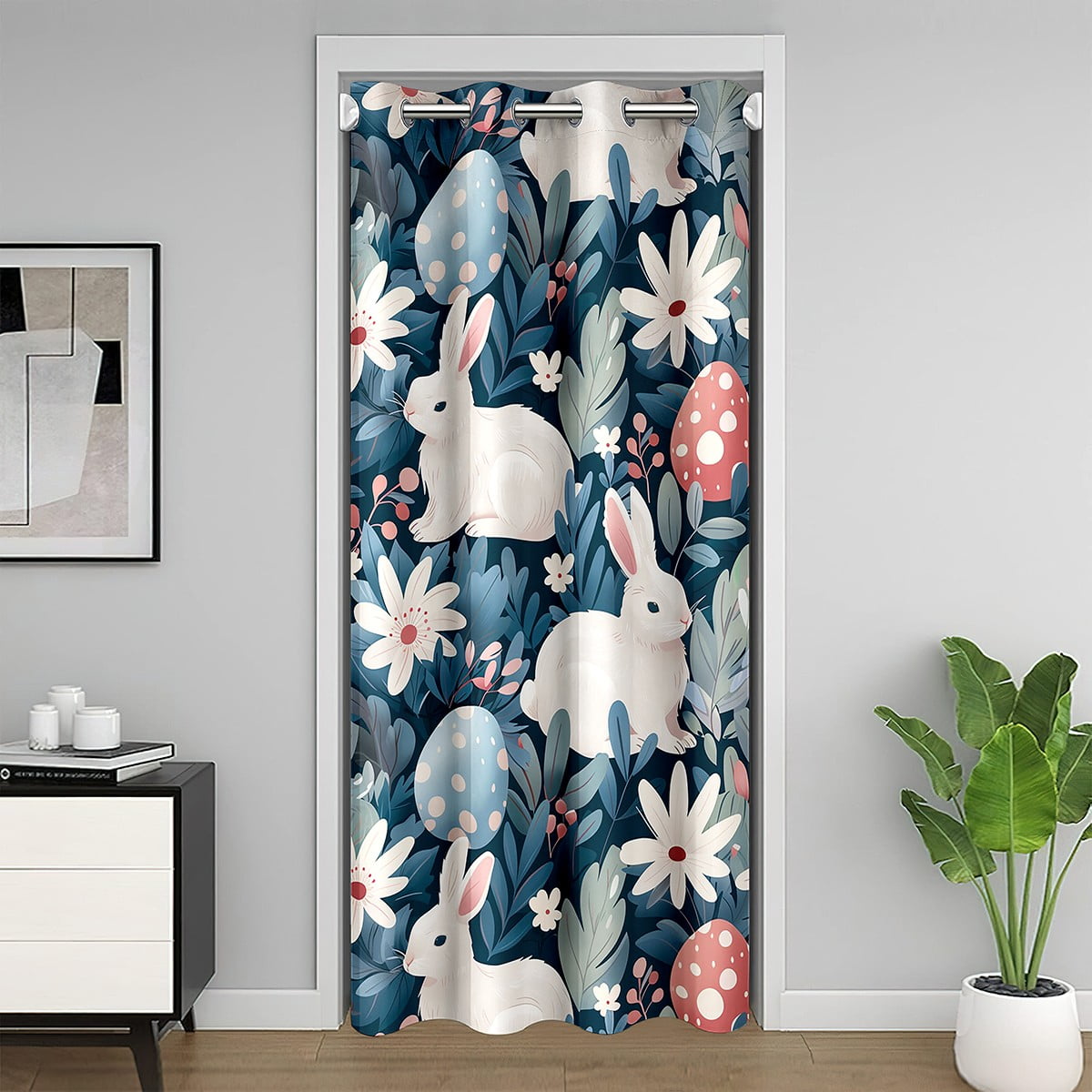 Erosebridal Jungle Flower Door Curtain For Door Window 52x84, White ...