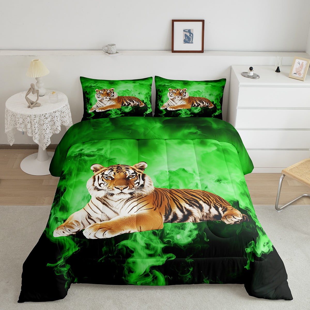 Erosebridal Jungle Tiger Bedding Twin Comforter Set, Woodland Animal ...