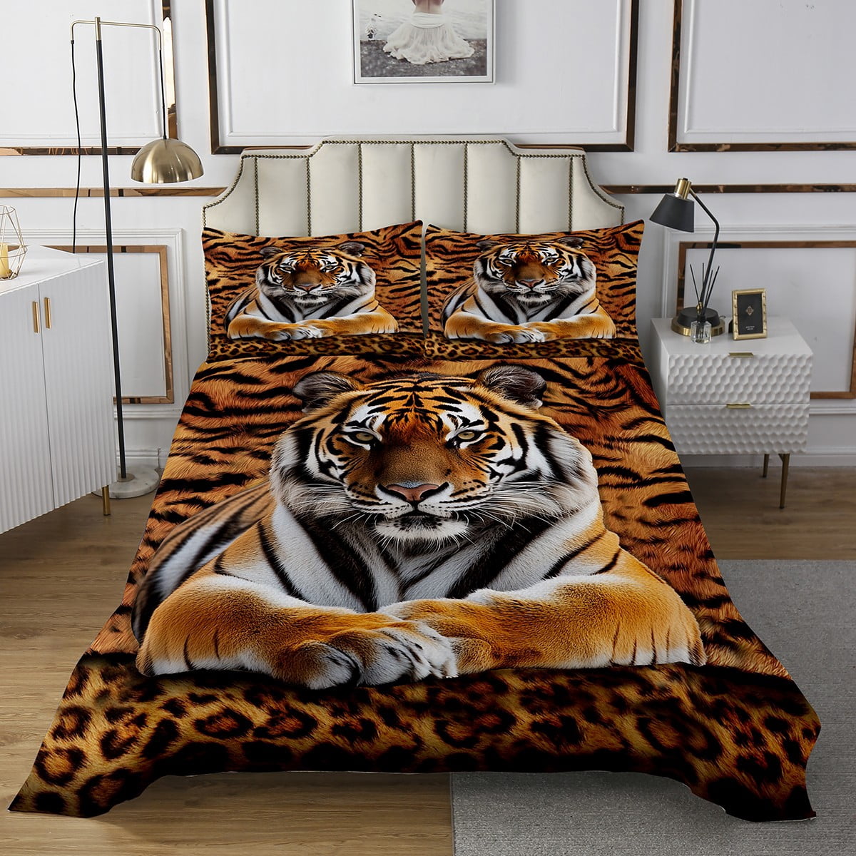 Erosebridal Jungle Tiger Quilt Sets for Queen Size Bed, Wildlife Print ...