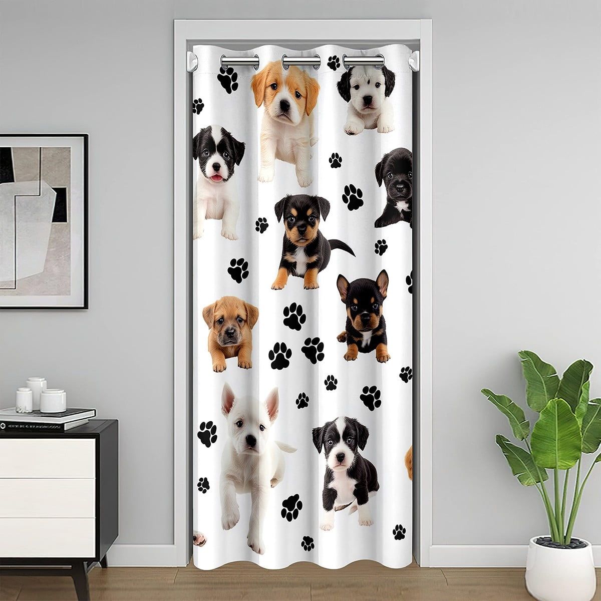 Erosebridal Kawaii 3D Dogs Door Curtain For Doorway 42"W x 84"L,Cute ...