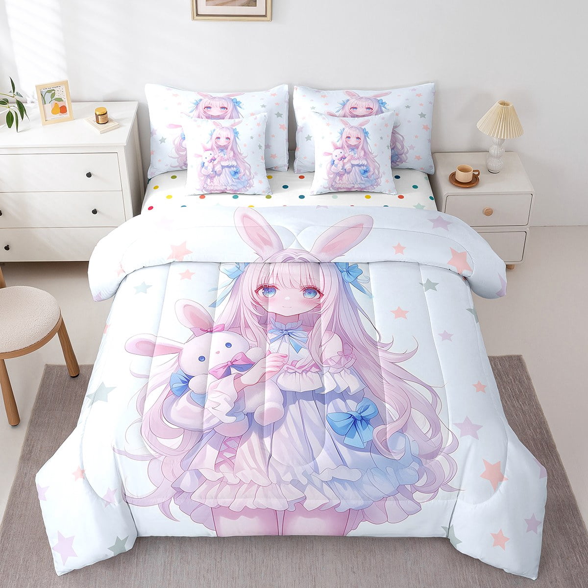 Erosebridal Kawaii Anime Bedding Sets Twin Size,Cartoon Princess ...