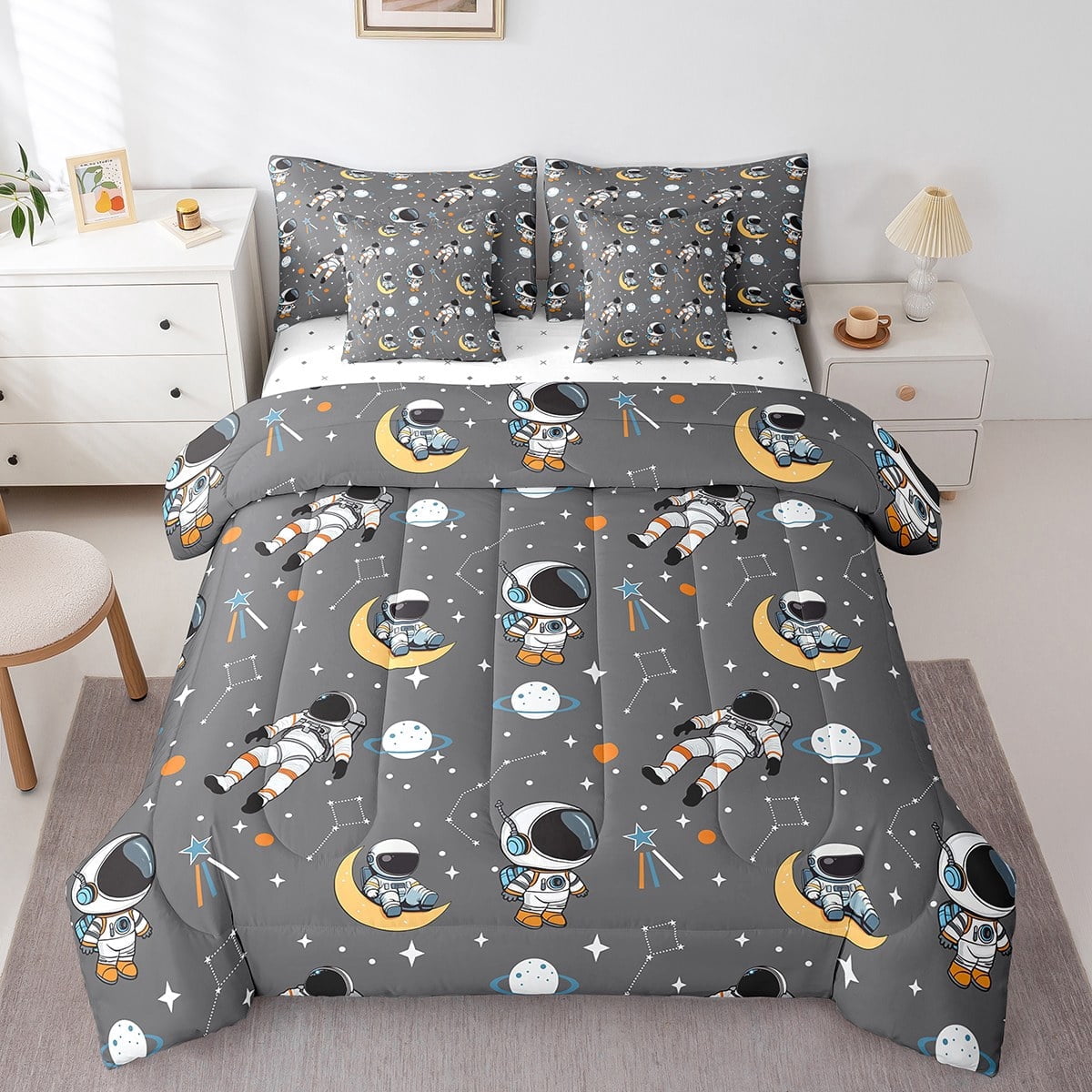 Erosebridal Kawaii Astronaut Bedding Sets Twin Size,Psychedelic ...