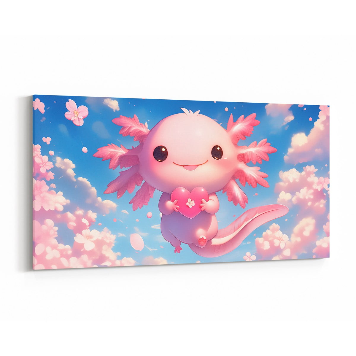 Erosebridal Kawaii Axolotl Canvas Wall Art for Bedroom Princess, Sea ...