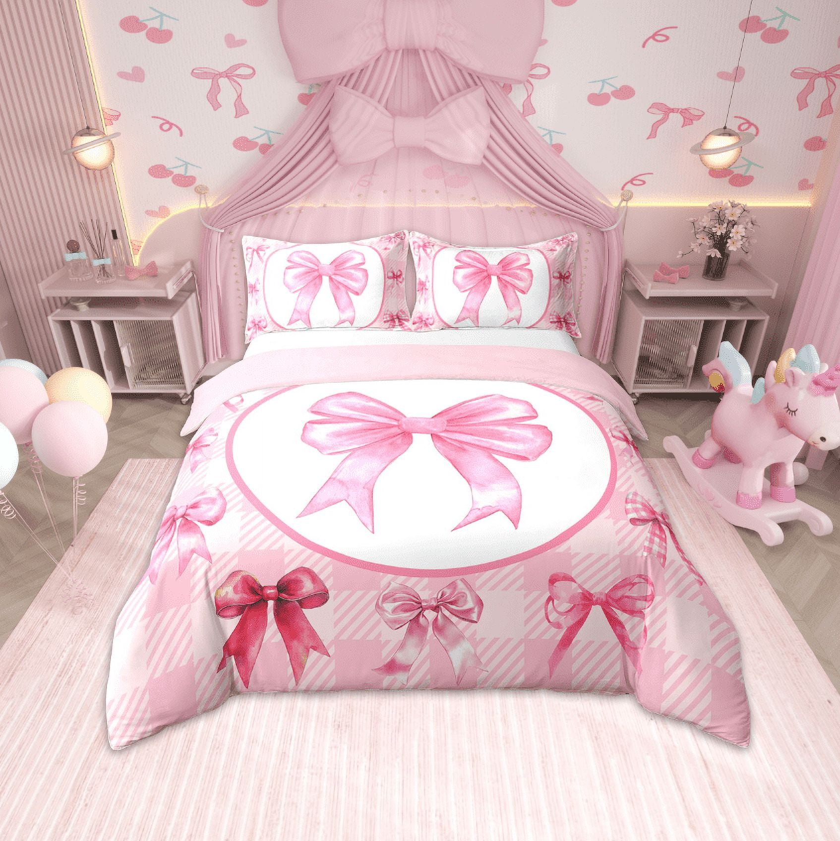 Erosebridal Kawaii Bow 100% Cotton Comforter Cover Queen , Cute Bow-Tie ...