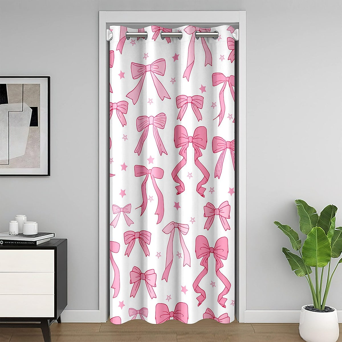 Erosebridal Kawaii Bowknot Door Curtain For Door Window 80"x52",Cartoon ...