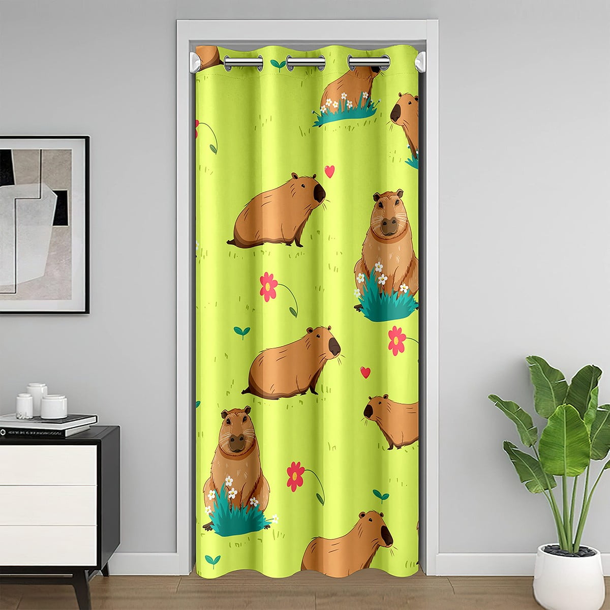 Erosebridal Kawaii Capybara Door Curtain For Doorways 80"x59",Cartoon Animal Door Curtain For ...