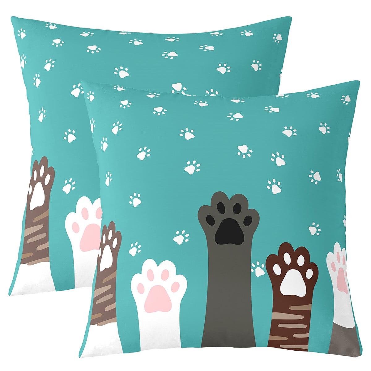 Erosebridal Kawaii Cats Pillow Cases Set of 2,Cartoon Animal Cushion ...