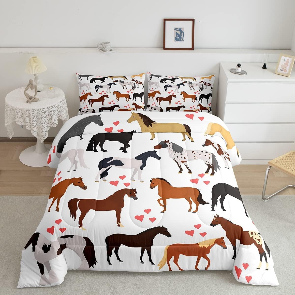 Erosebridal Kawaii Comforter Horse Comforter Set Twin Farm Bedding Set ...