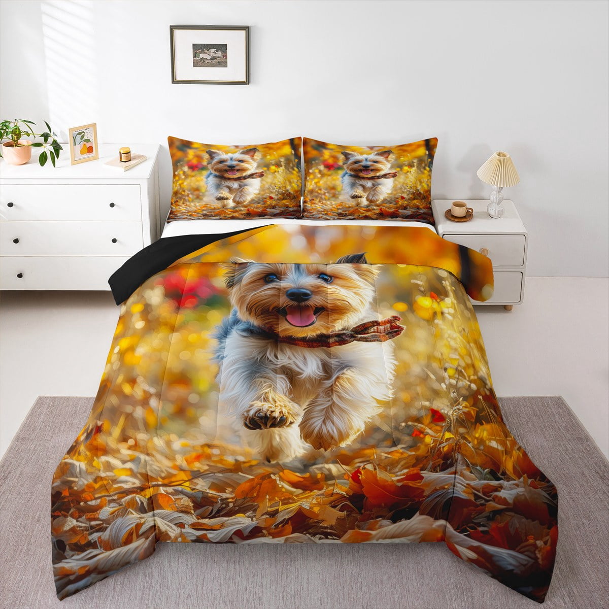 Erosebridal Kawaii Dog Bedding Sets with Comforter, Pet Pug Lover ...
