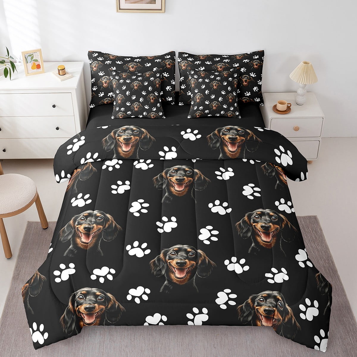 Erosebridal Kawaii Dog Bedding Sets Full Size, Animal Pet Comforter ...