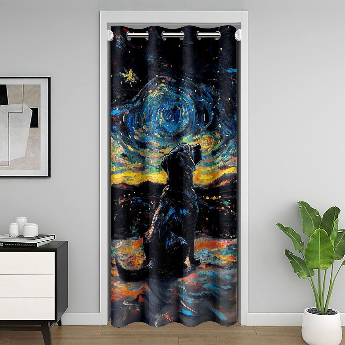 Erosebridal Kawaii Dog Door Curtain Panel 42x80, Pet Lover Room Divider ...