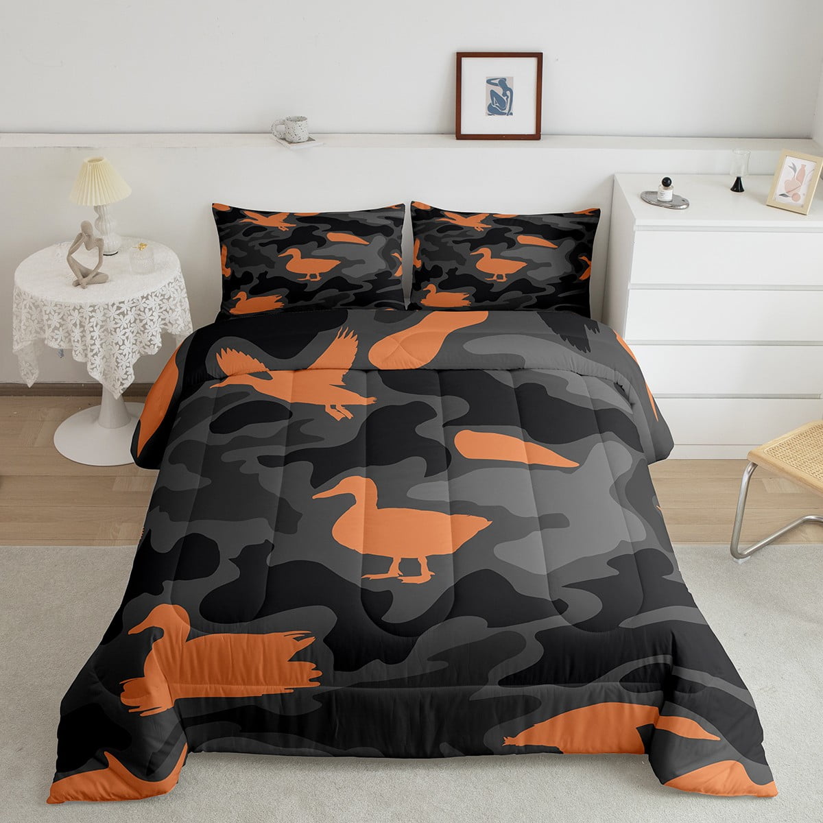 Erosebridal Kawaii Duck Bedding Sets with Comforter, Farmhouse Animal ...