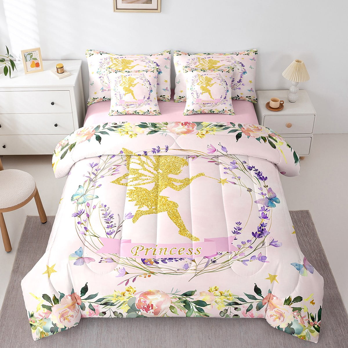 Erosebridal Kawaii Fairy Bed In A Bag King Size,Bling Glitter Bedding ...