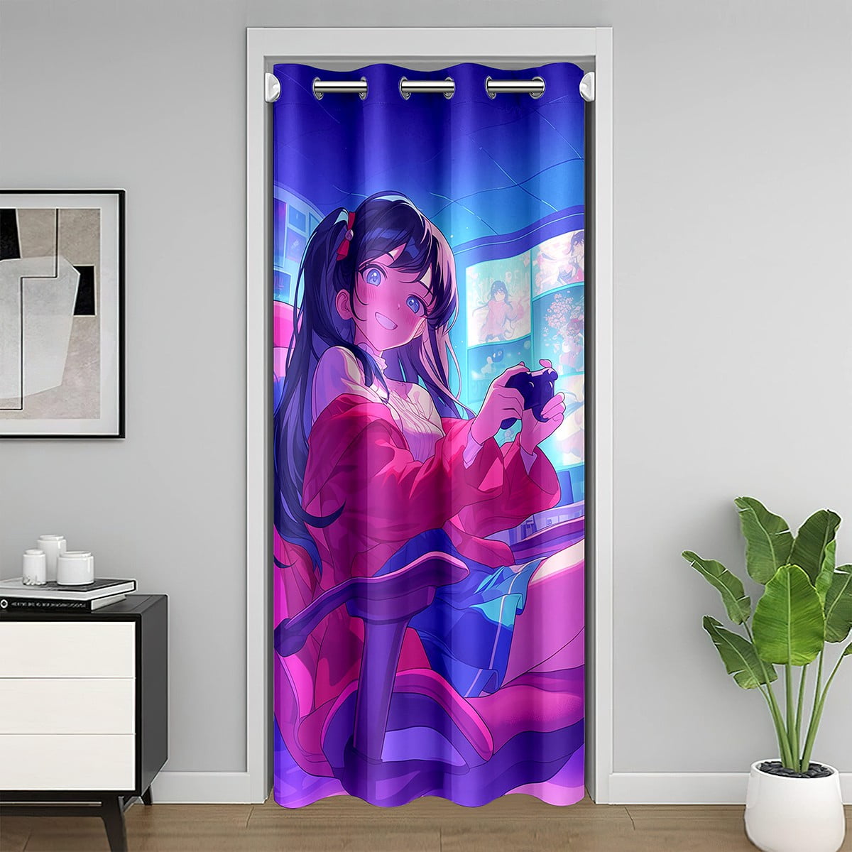 Erosebridal Kawaii Gamepads Door Curtain Panel 80"x42",Video Game Room ...