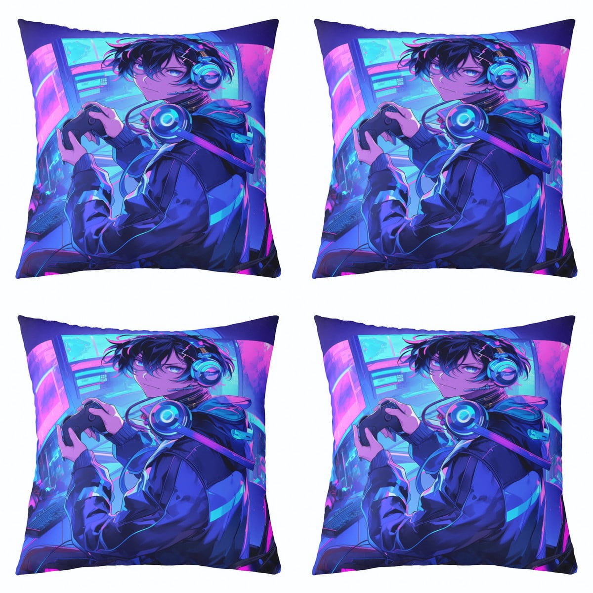 Erosebridal Kawaii Gamepads Throw Pillow Covers 16x16 Set of 4,Video ...