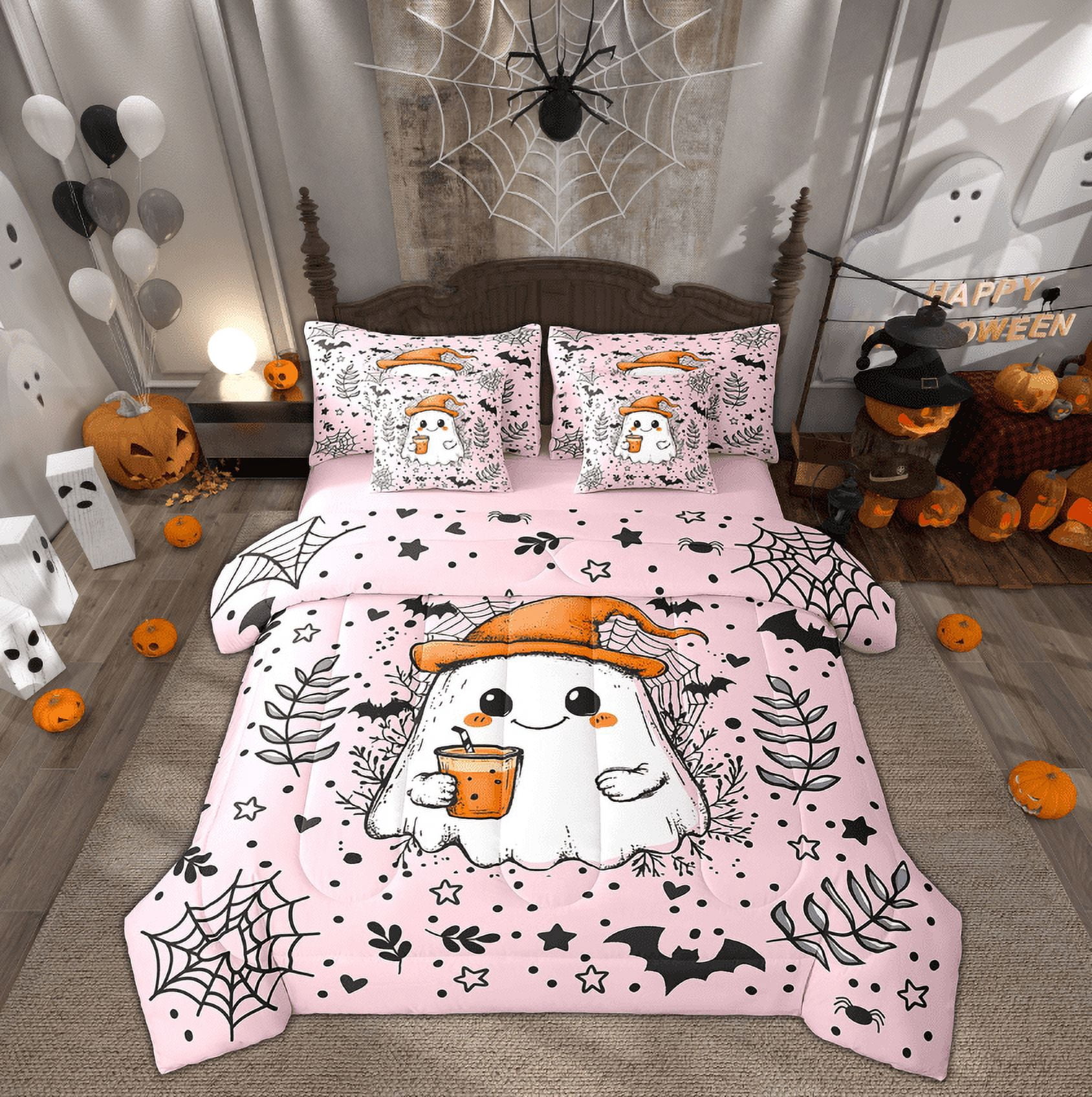 Erosebridal Kawaii Ghost Bed in a Bag Full size, Cartoon Halloween Bed ...