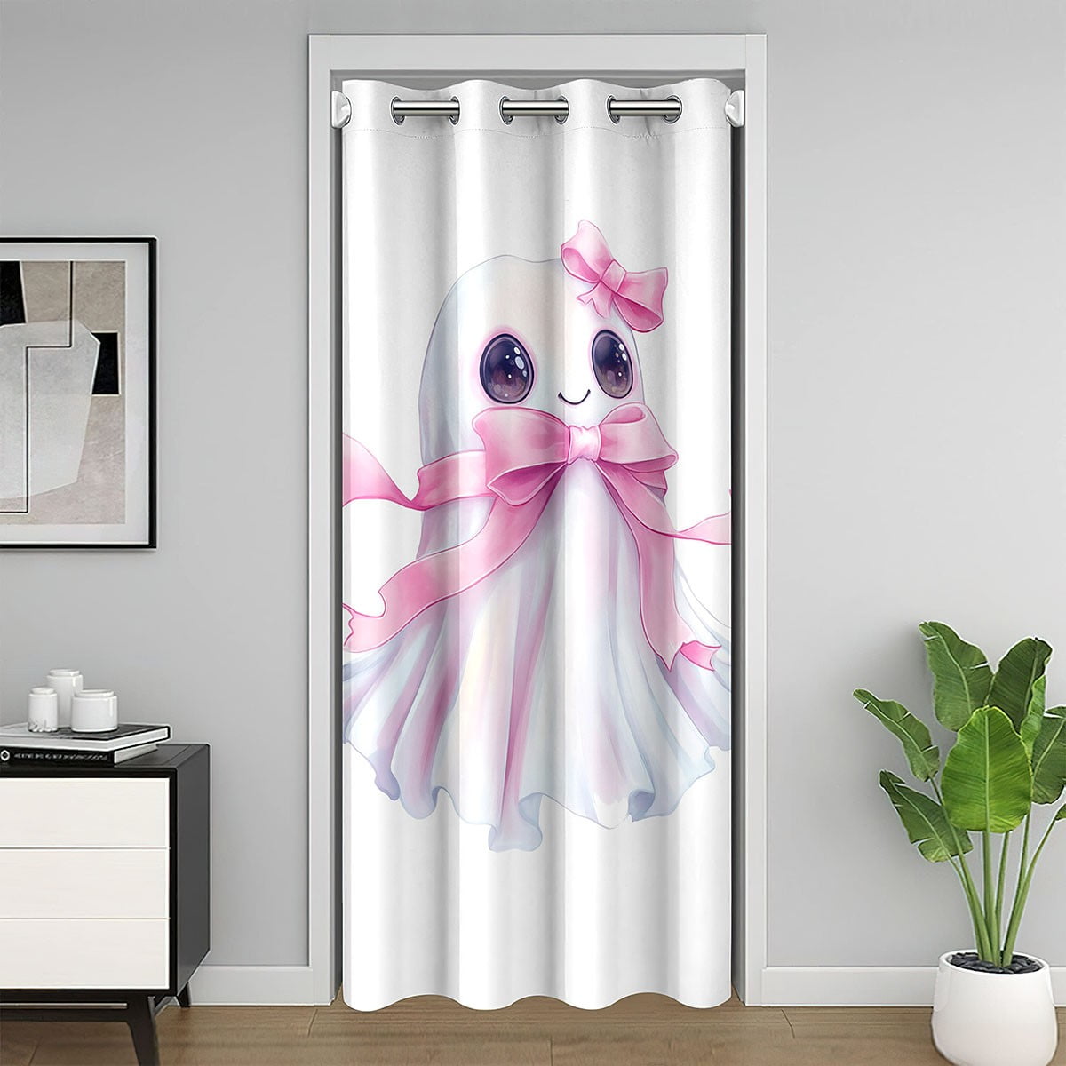 Erosebridal Kawaii Ghost Door Curtain For Door Window 52x80, Girly Pink ...