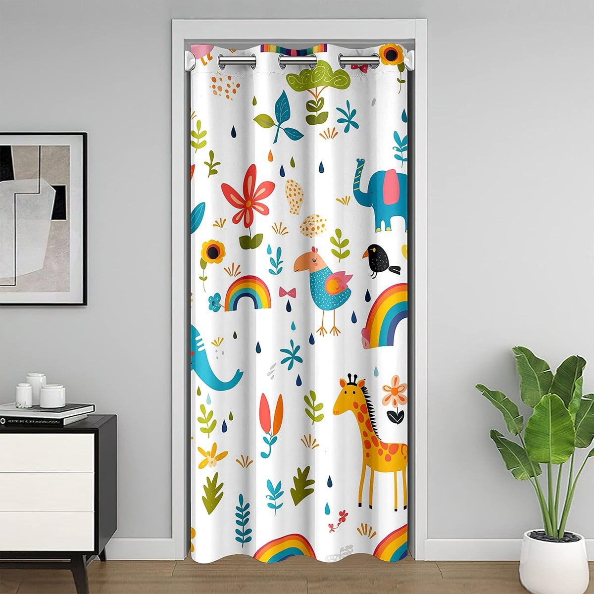 Erosebridal Kawaii Giraffe Door Curtain For Door Window 42x80, Jungle ...