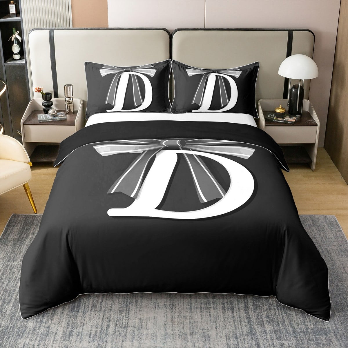 Erosebridal Kawaii Initial Letter 100% Cotton Duvet Cover Full Size ...