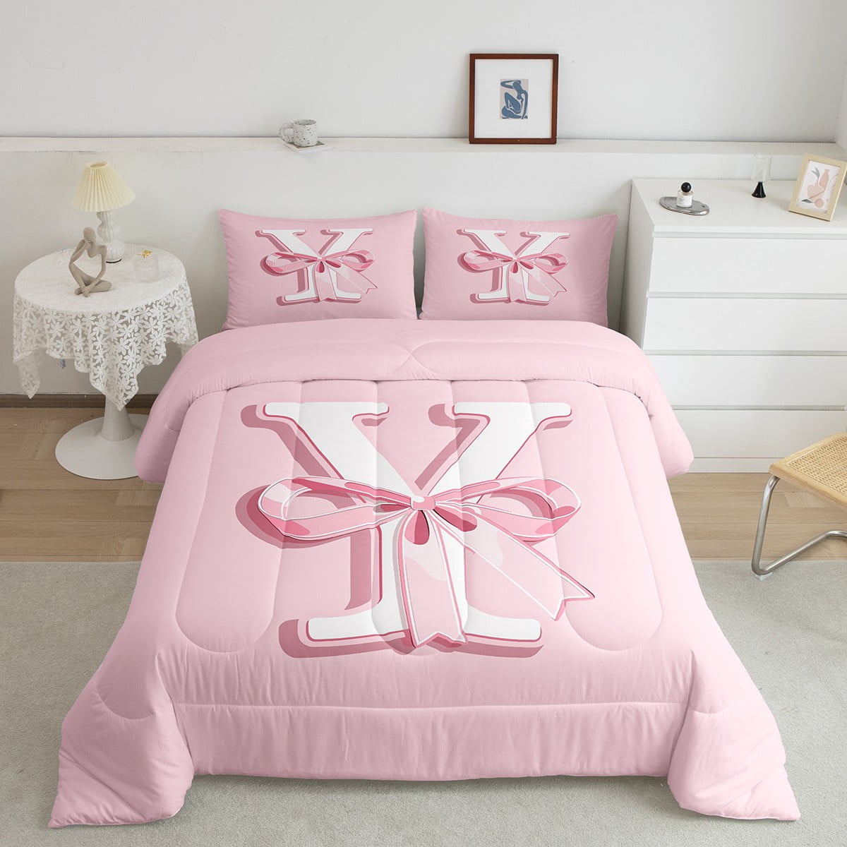 Erosebridal Kawaii Initial Letter Bedding King Comforter Set ...
