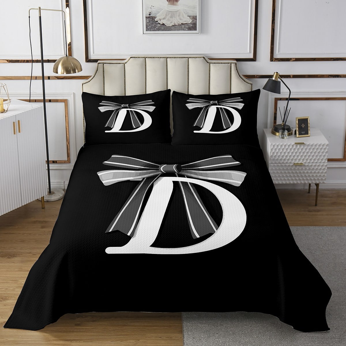 Erosebridal Kawaii Initial Letter Quilt Sets for King Size Bed ...