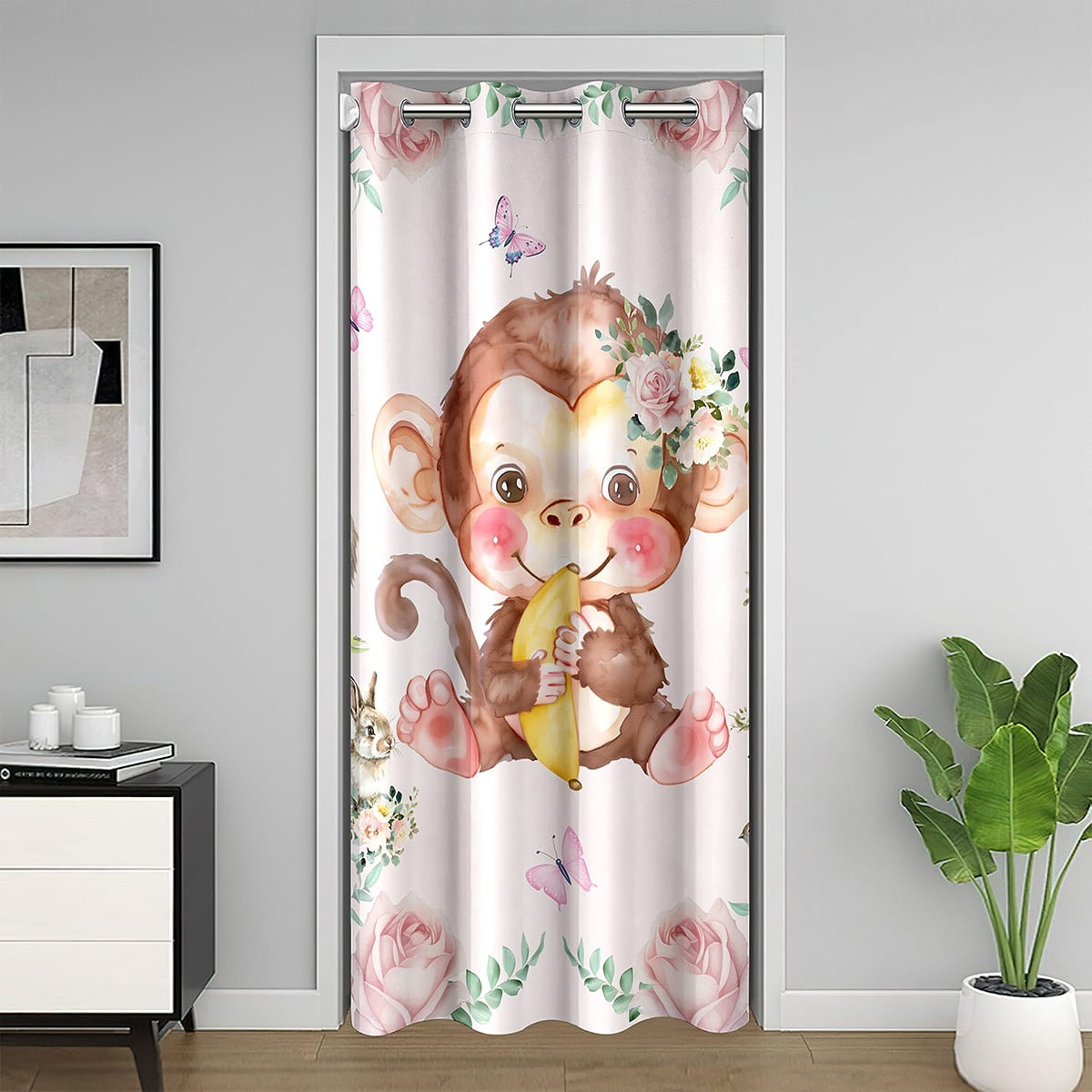 Erosebridal Kawaii Monkey Door Curtain For Doorways 34x80, Animals ...