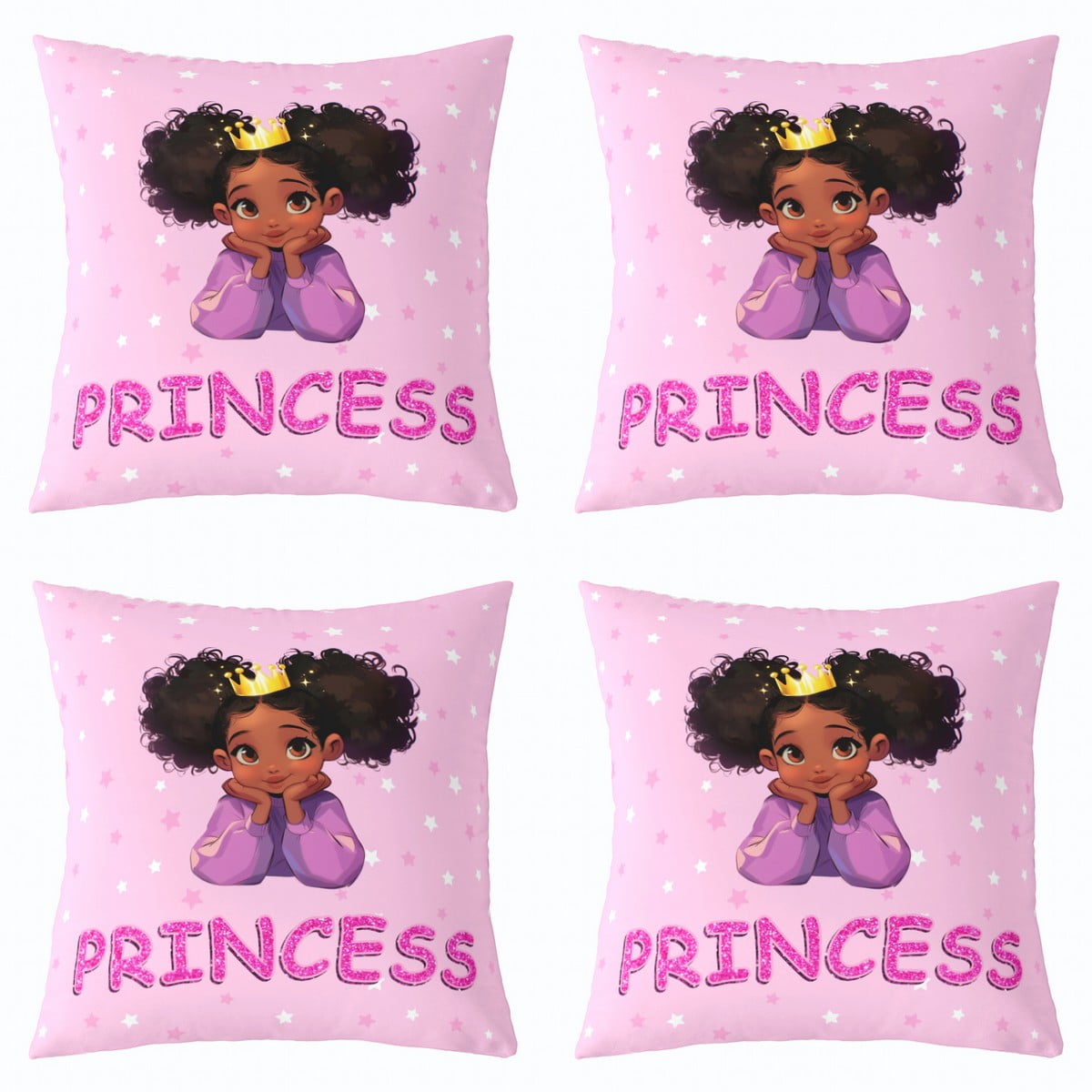 Erosebridal Kawaii Princess Cushion Covers for Sofa Set of 4, Cartoon ...