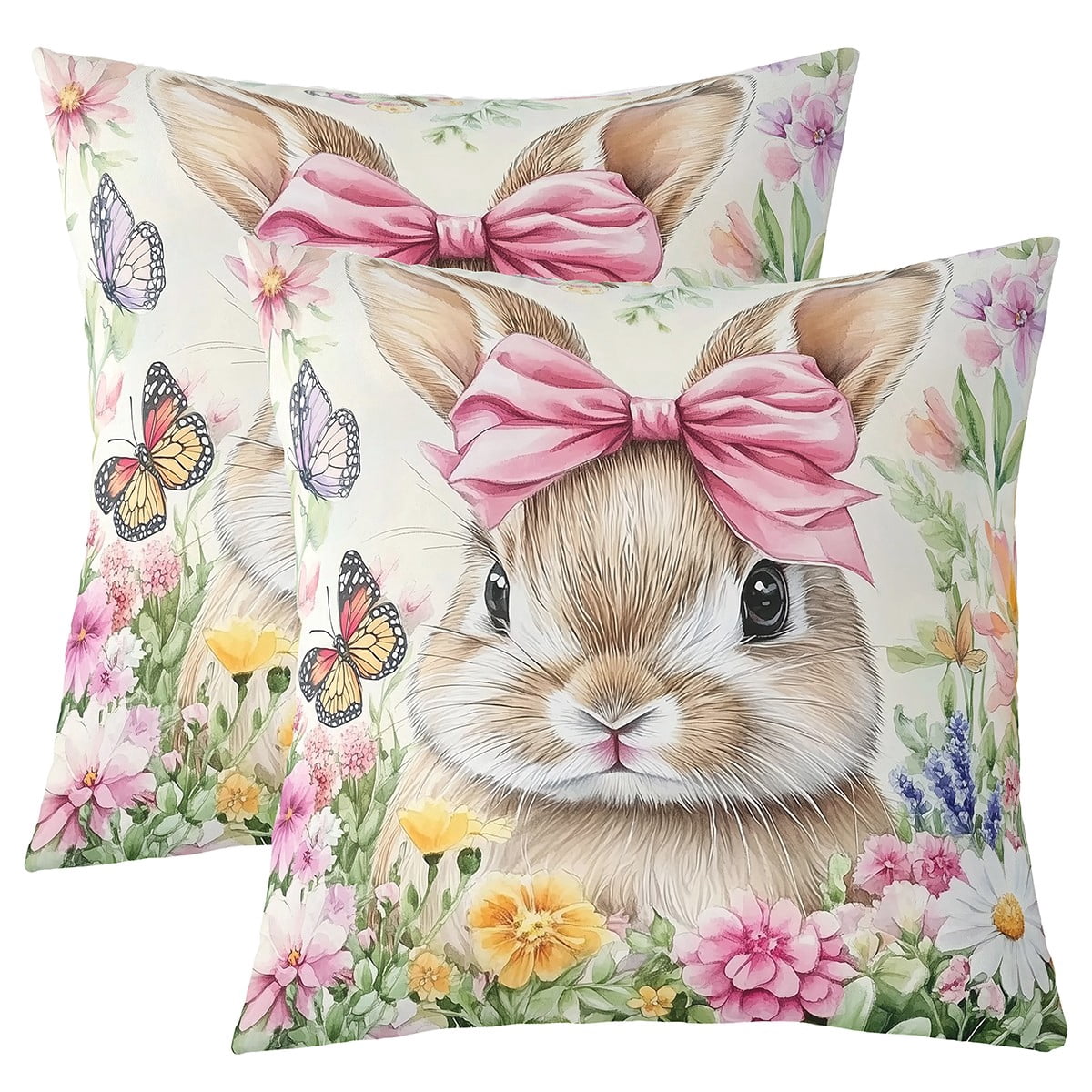 Erosebridal Kawaii Rabbit Butterfly Cushion Covers for Sofa Set of 2 ...