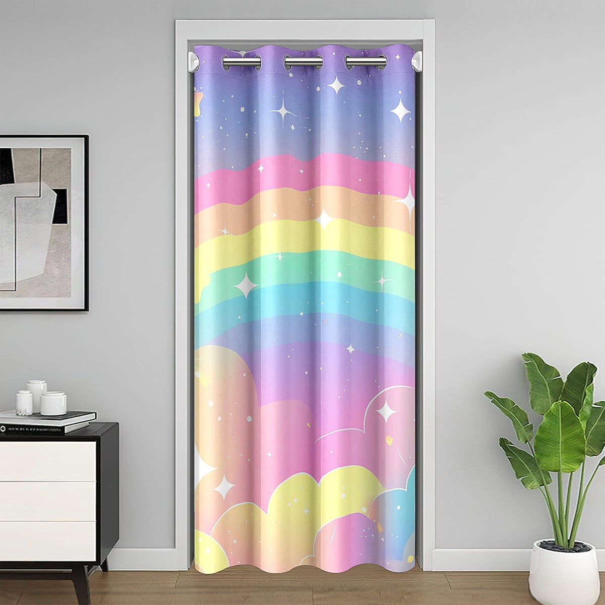 Erosebridal Kawaii Rainbow Door Curtain For Door Window 80"x52 ...