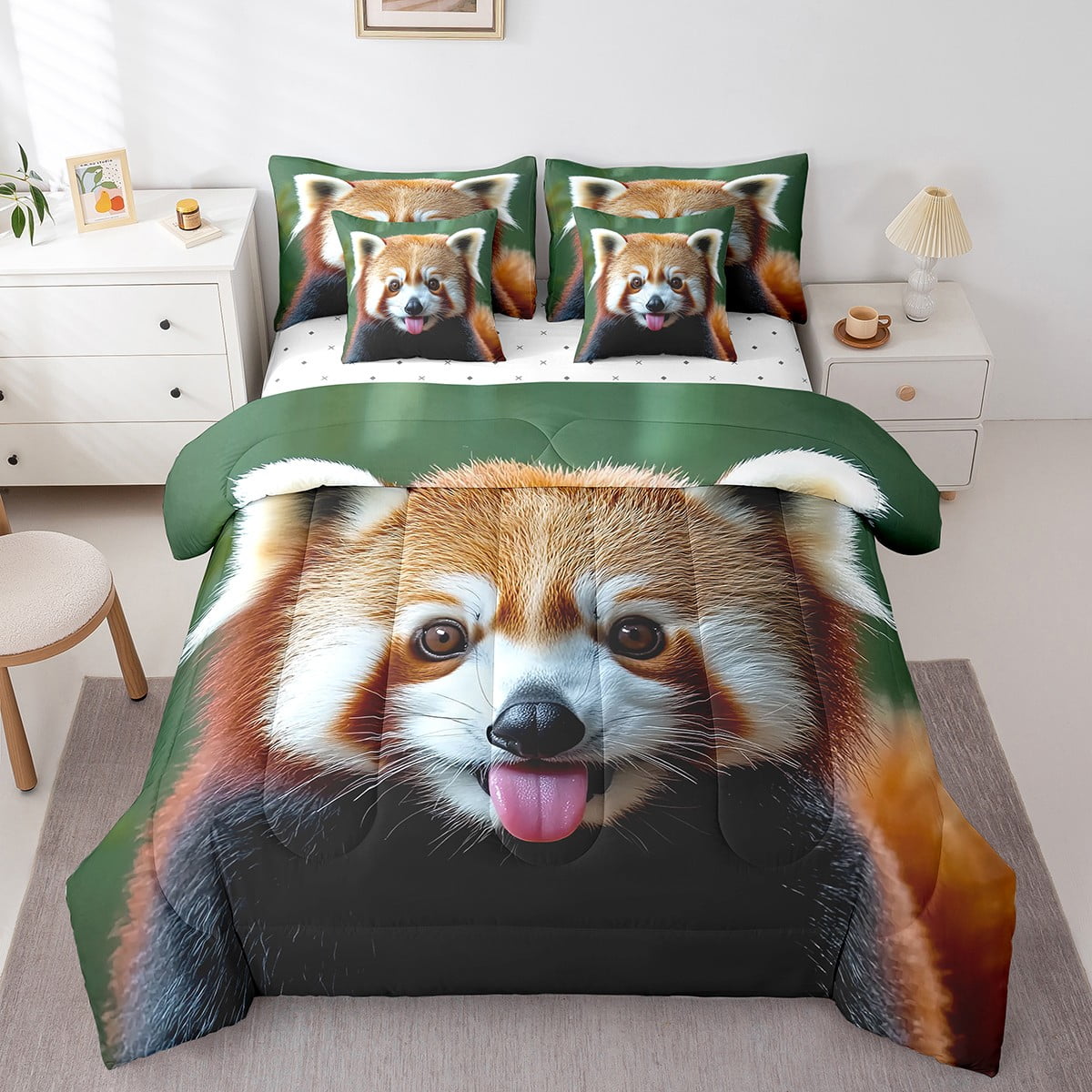 Erosebridal Kawaii Red Panda Bedding Sets Queen Size, Zoo Animal ...