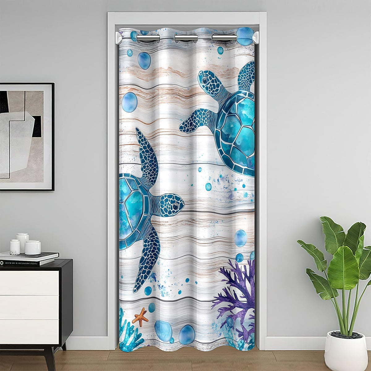 Erosebridal Kawaii Sea Turtle Door Curtain For Door Window 52x84, Lake ...