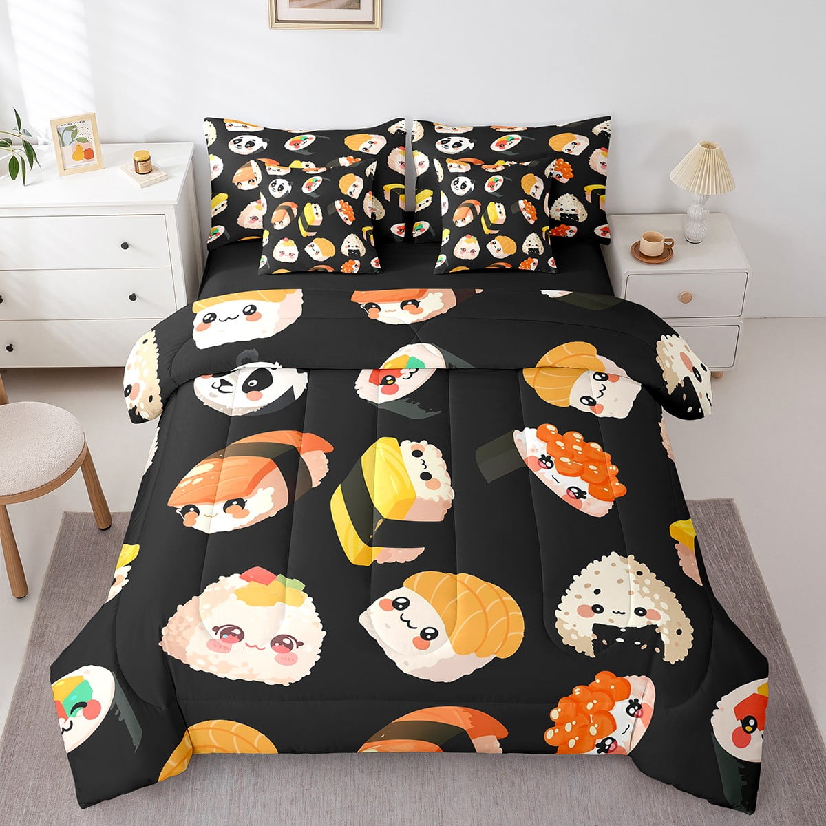 Erosebridal Kawaii Sushi Bedding Sets King Size, Traditional Japanese ...