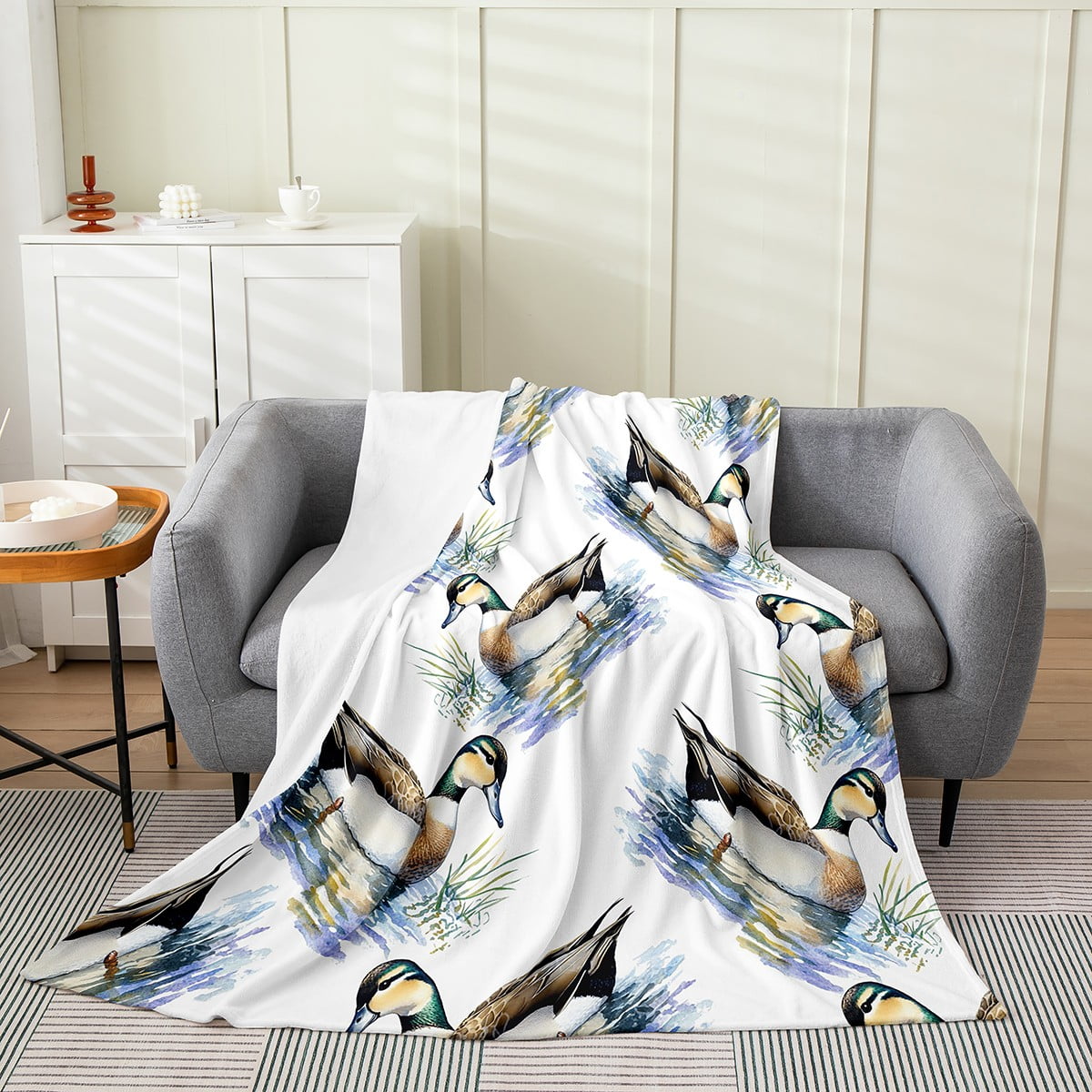 Erosebridal Kids Baby 30"x40" Mallard Duck Plush Throw Blanket Green ...