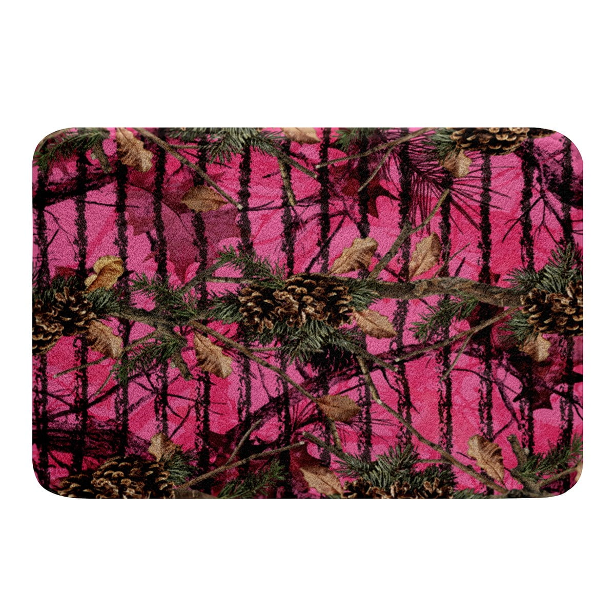 Erosebridal Botanical Bathtub Mat 20x32, Hot Pink Bath Rug, Wooden ...