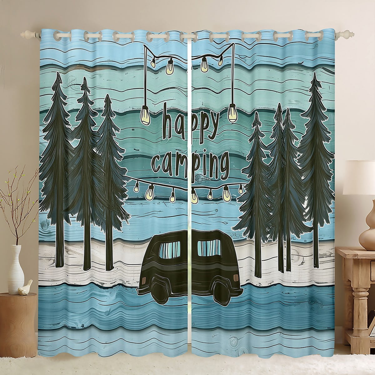 Erosebridal Camper Curtains and Drapes (38x54), Rustic Farmhouse 30%-50 ...