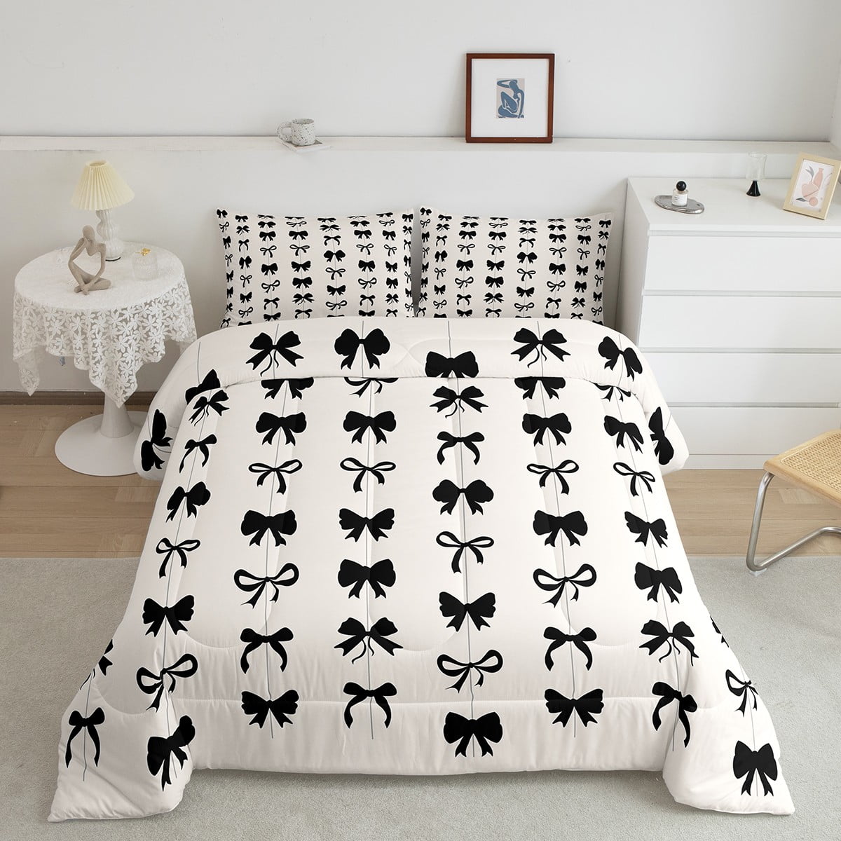 Erosebridal Cool Bow Tie Comforter Sets Twin Size, Chic Bowknot ...