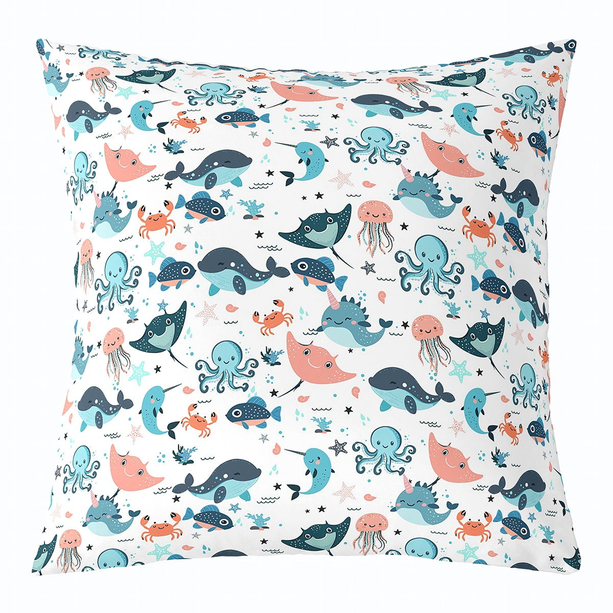 Erosebridal Cartoon Animal Throw Pillow Covers 22x22 , Whale Octopus ...
