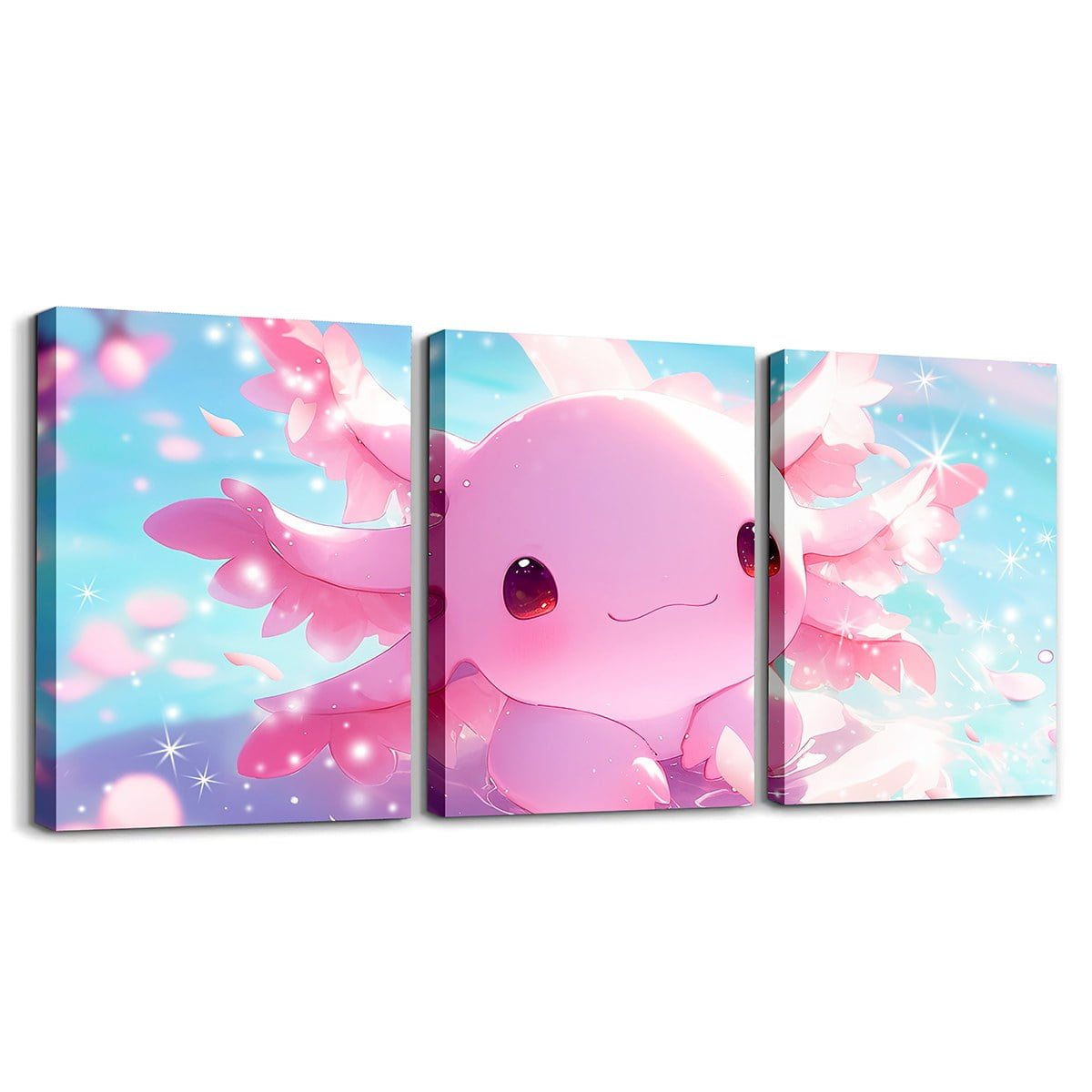 Erosebridal Kids Cartoon Axolotl Wall Painting Posters Cute Pink ...