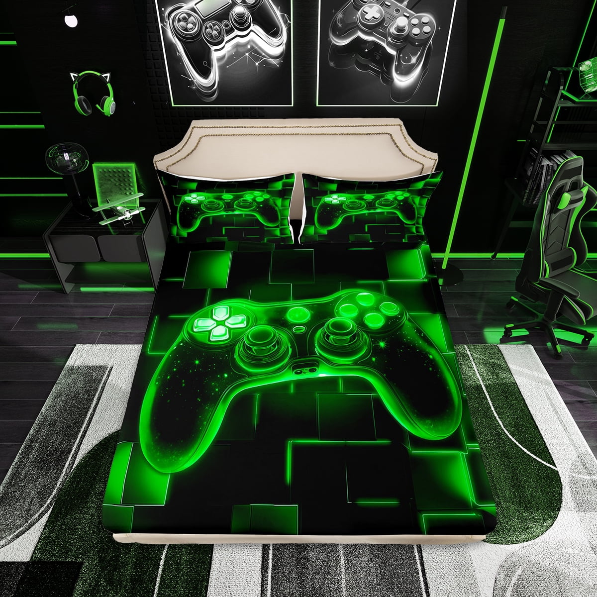 Erosebridal Kids Gamer Bed Sheets Set Full,Gaming Sheet Set,Video Games ...