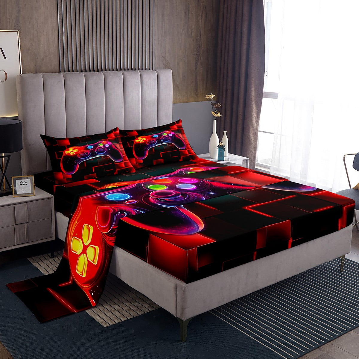 Erosebridal Kids Gamer Bed Sheets Set Twin,Gaming Sheet Set,Video Games ...