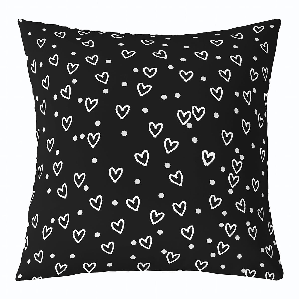 Erosebridal Kids Love Heart Print Throw Pillow Covers 18x18, Black ...