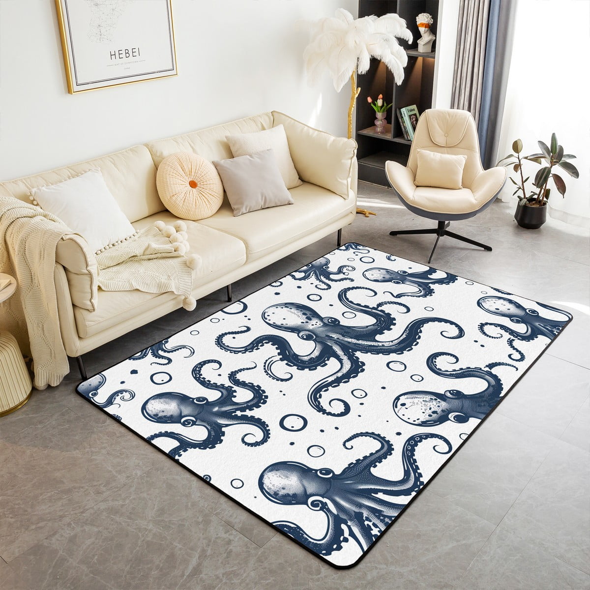 Erosebridal Kids Octopus Decorative Accent Rug Cartoon Octopus Pattern ...