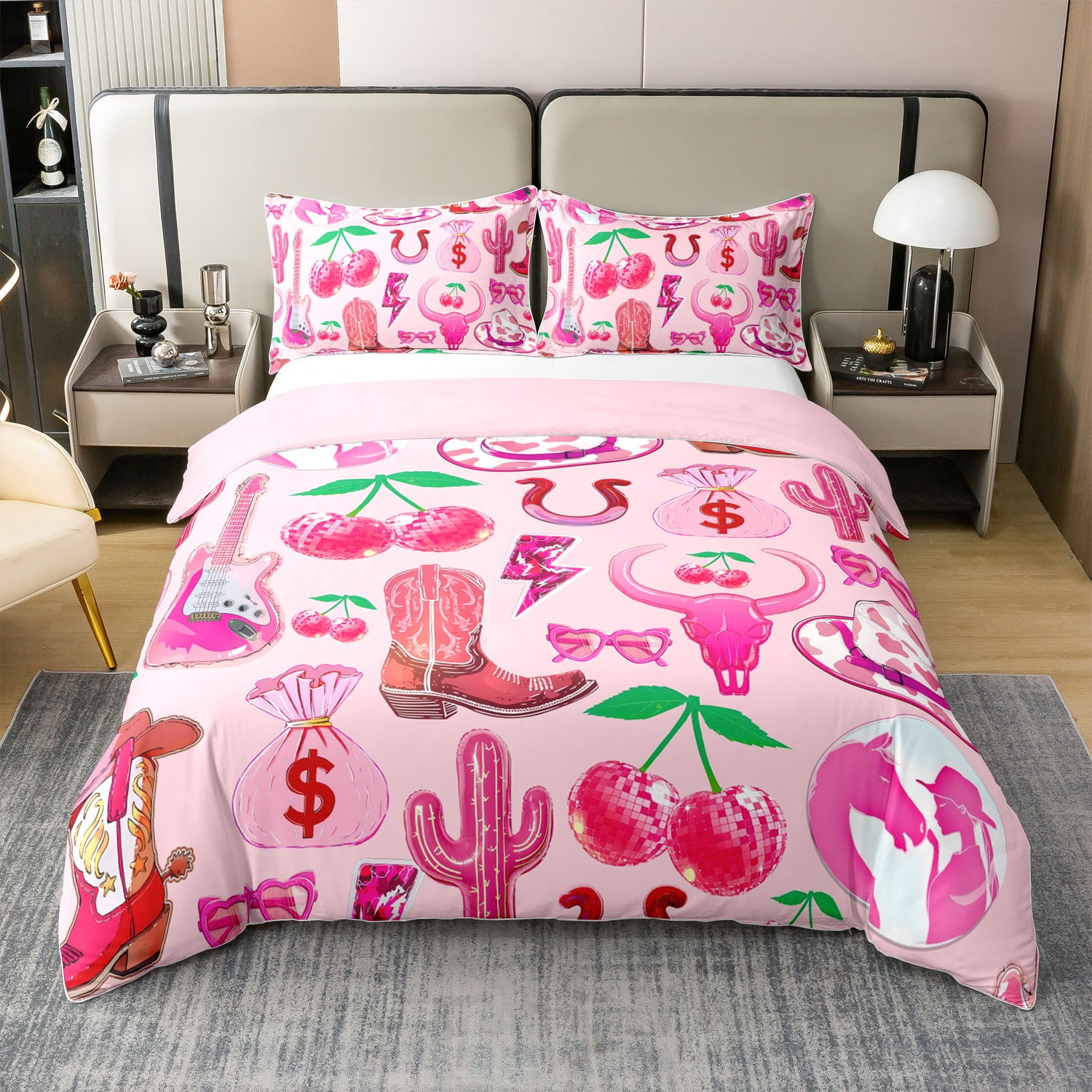 Erosebridal Kids Pink Western Cowgirls 100% Cotton Duvet Cover Cowboy ...