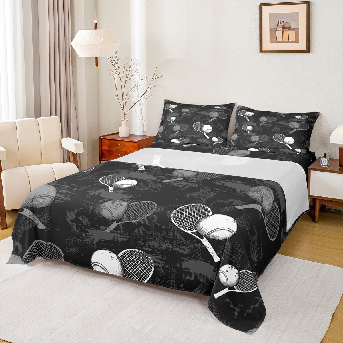 Erosebridal Kids Tennis Full Size Sheets for Boys, Sports Theme Bed ...
