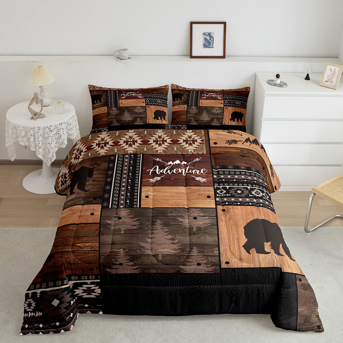Erosebridal King Hunting Animal Comforter Sets,Rustic Bear Bedding Set ...