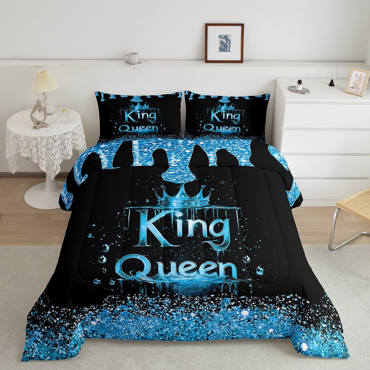 Erosebridal King and Queen Comforter Sets King Size, Sequin print ...